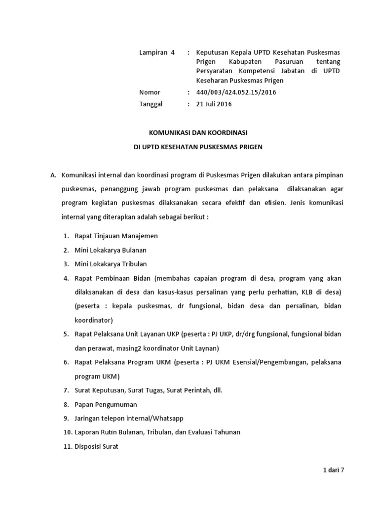 Lampiran 4 Komunikasi Dan Koordinasi | PDF