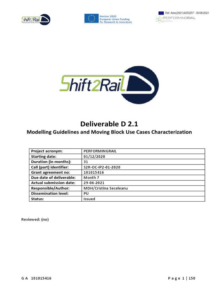S2R PM-WP02-D-S2R-001-01 - D2.1 Modelling Guidelines and Moving Block Use Cases Characterization ...