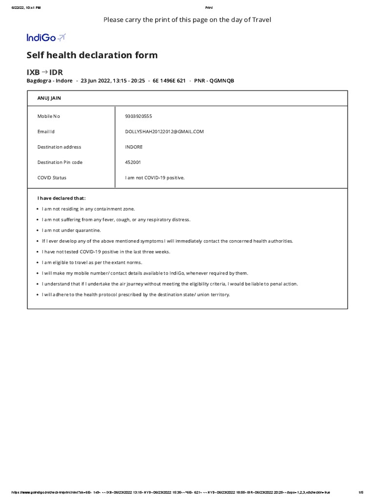 IXB - AJ Health Form | PDF | Diseases And Disorders | Epidemiology