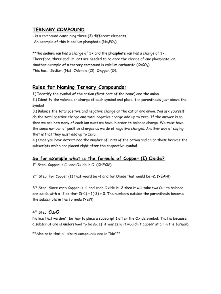 Naming Ternary Compounds | PDF