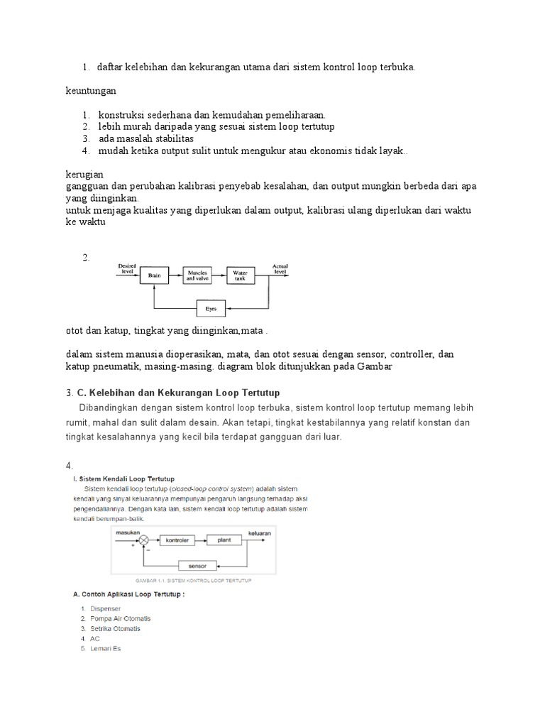 Daftar Kelebihan Dan Kekurangan Utama Dari Sistem Kontrol Loop Terbuka ...