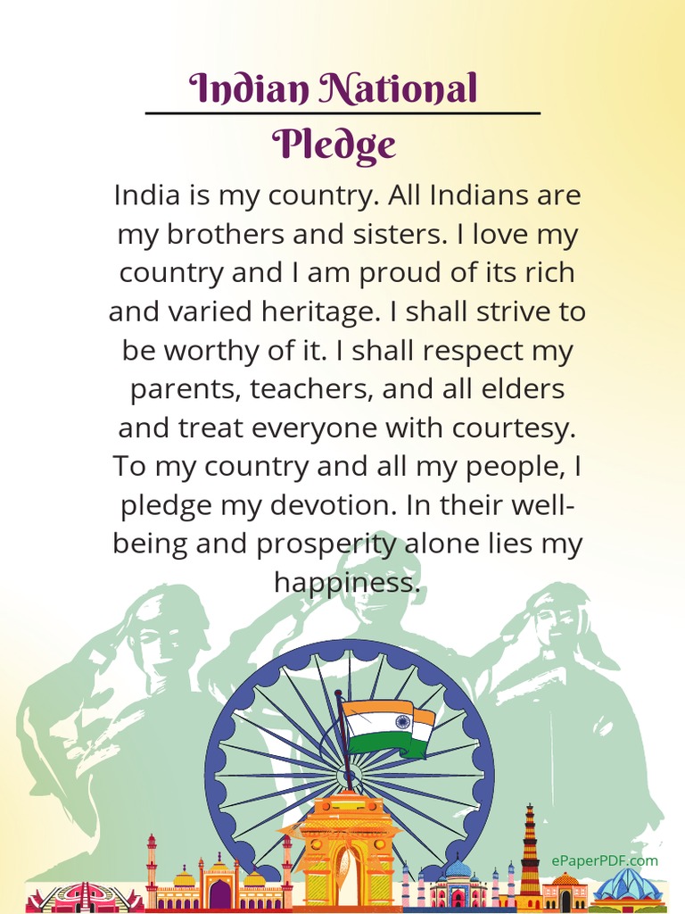Indian National Pledge | PDF | Travel | Cooking, Food & Wine