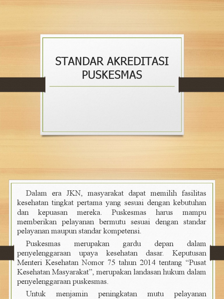 Standar Akreditasi Puskesmas Terbaru | PDF