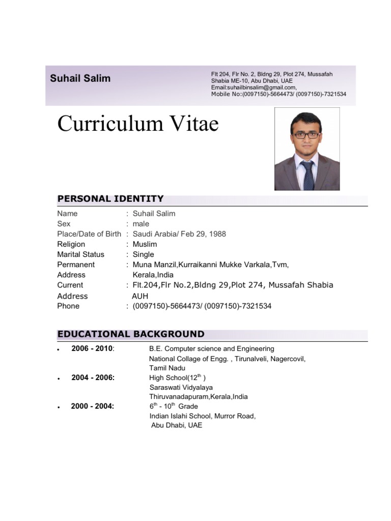 Curriculum Vitae Suhail | PDF