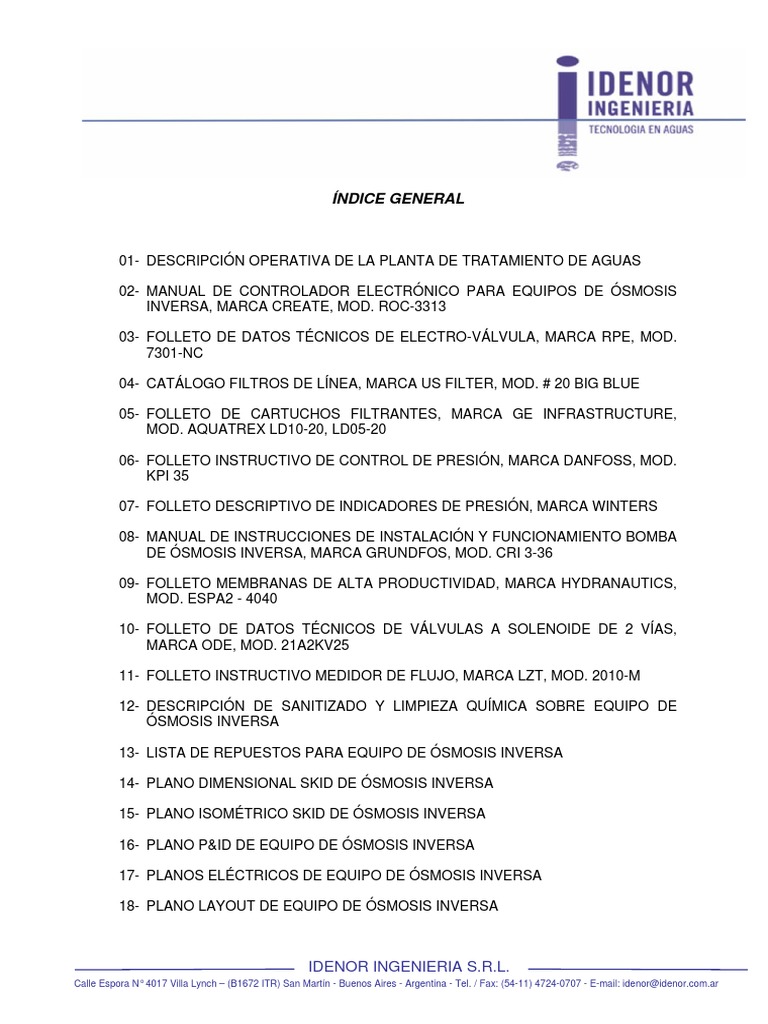 00 - Índice General - Controlador Create | PDF