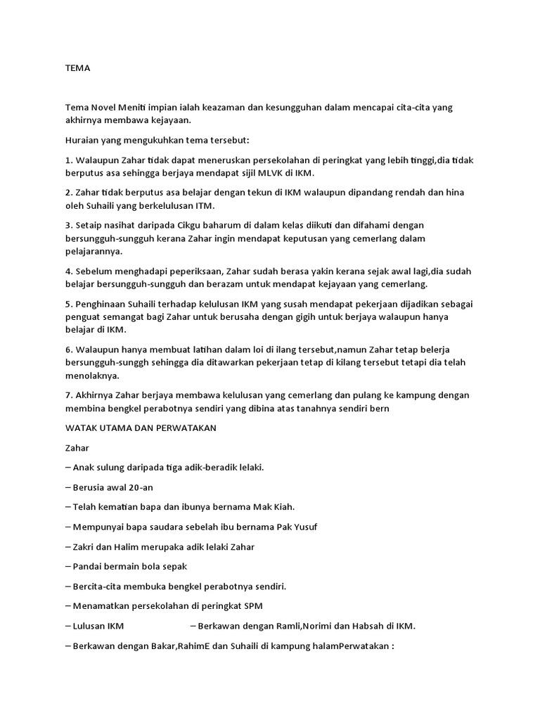 BM Novel Meninti Impian | PDF