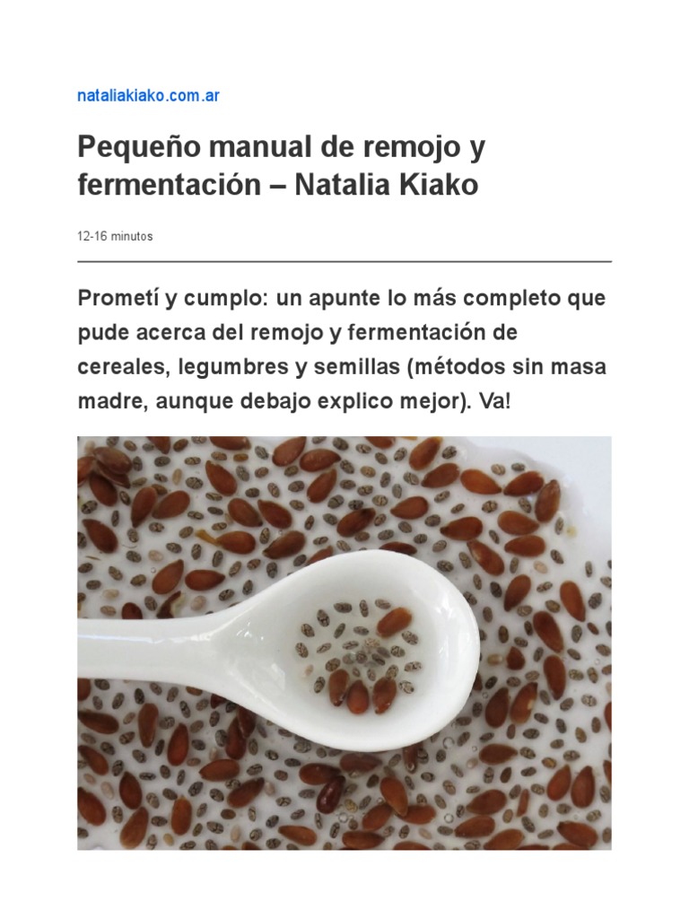 Guía completa sobre remojo y fermentación de cereales, legumbres y ...