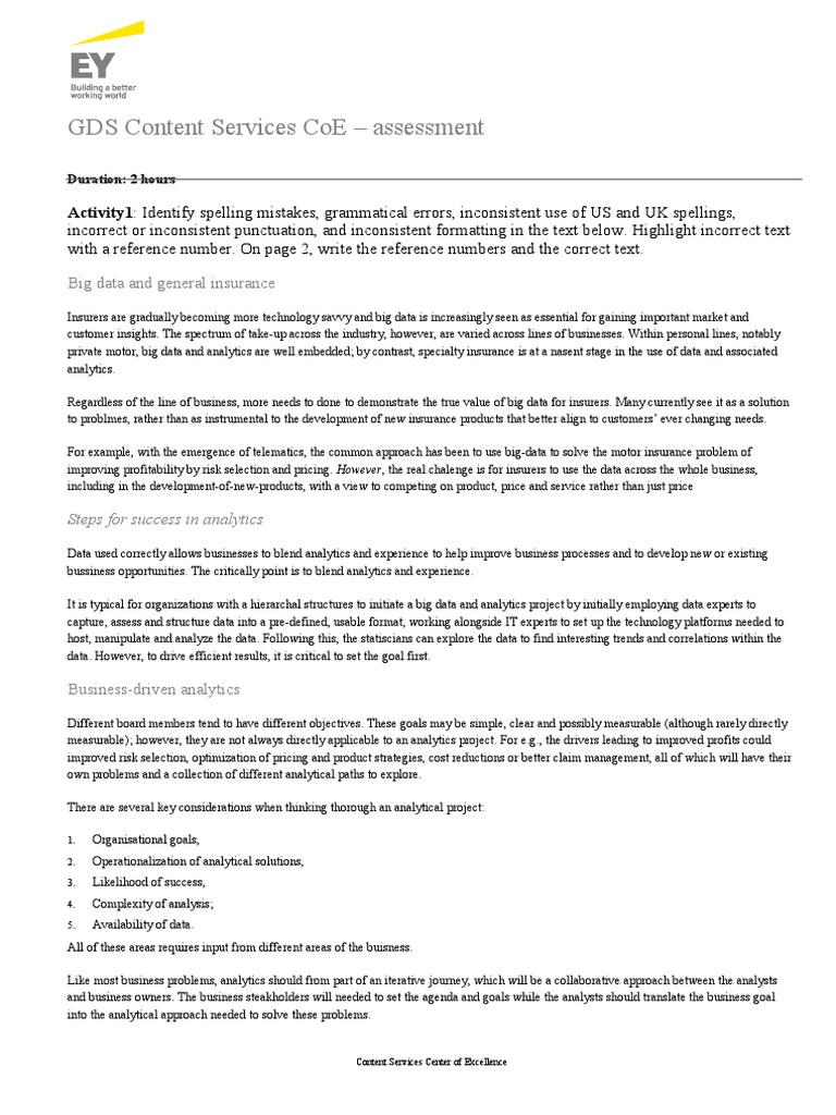 EY Copywriter & Editor Assessment - v2.0 | PDF | Analytics | Big Data