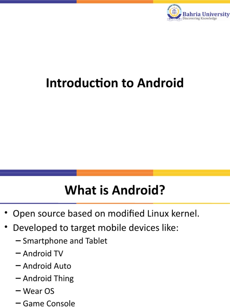 Lecture01-Introduction To Android | PDF | Android (Operating System) | Mobile App