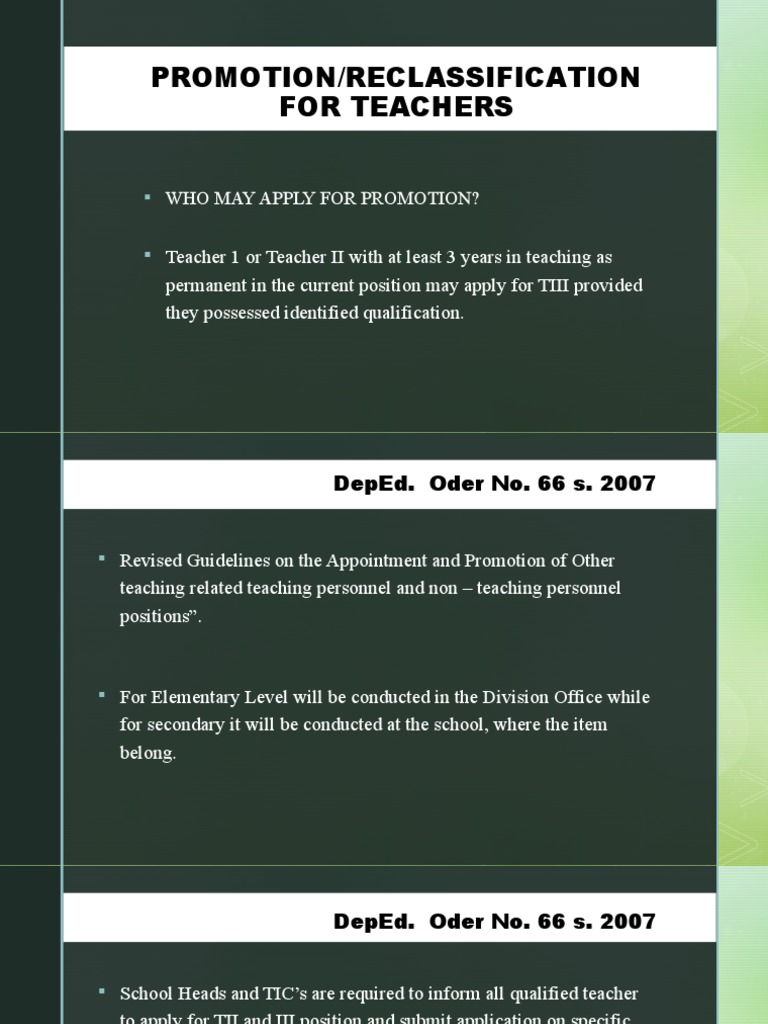 Presentaion INSET 2022 Promotion and Reclassification | PDF