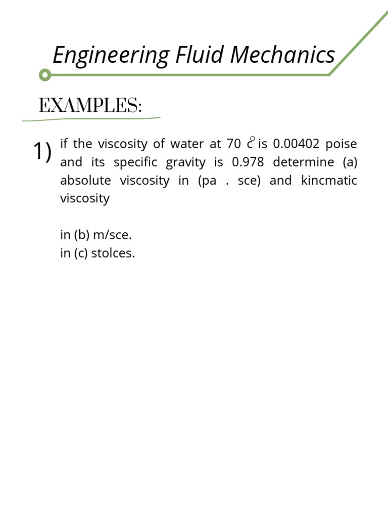 Engineering Fluid Mechanics: Examples | PDF