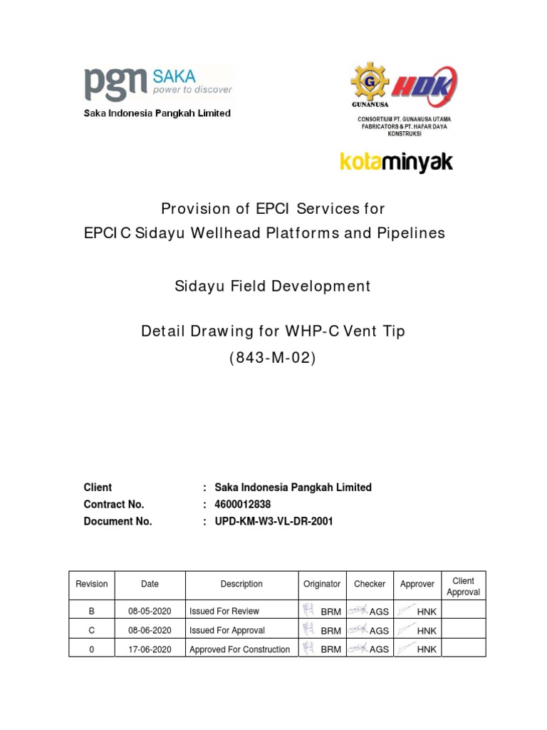 UPD-KM-W3-VL-DR-2001 - Detail Drawing For WHP C Vent Tip Rev.0 | PDF