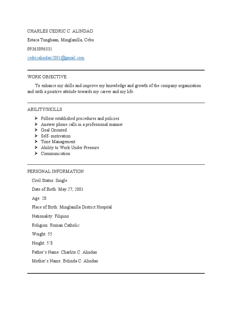 CHARLES CEDRIC resume | PDF