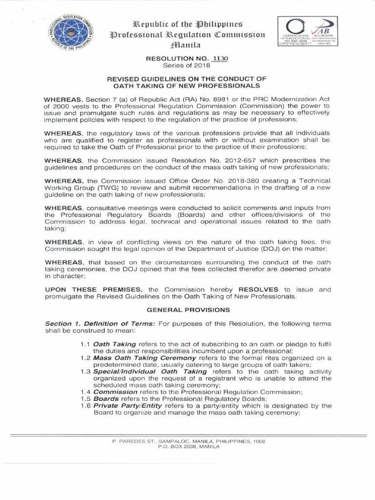 PRC Oath | PDF