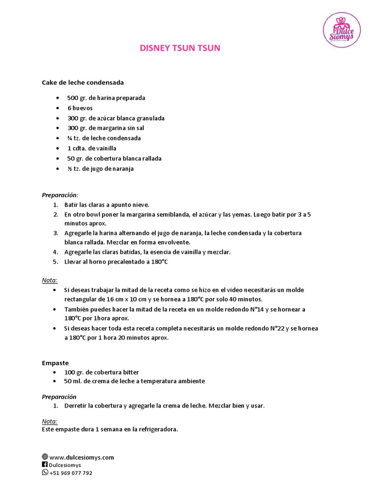 Receta de Disney Tsun Tsun | PDF