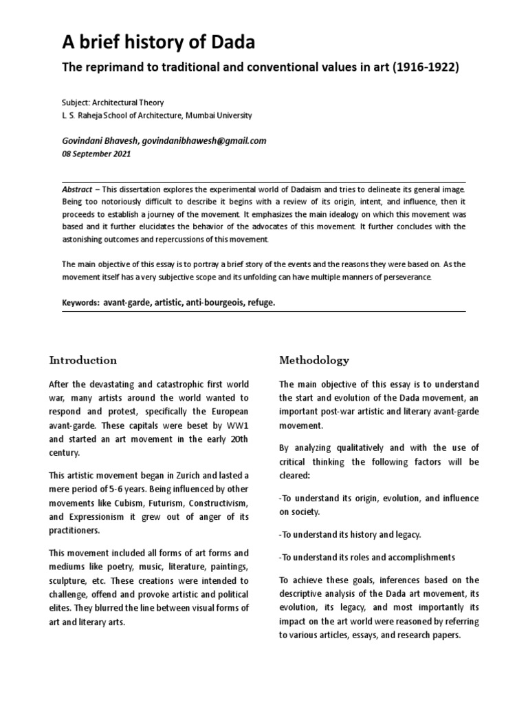 Dada (1916-1922) | PDF | The Arts | Aesthetics