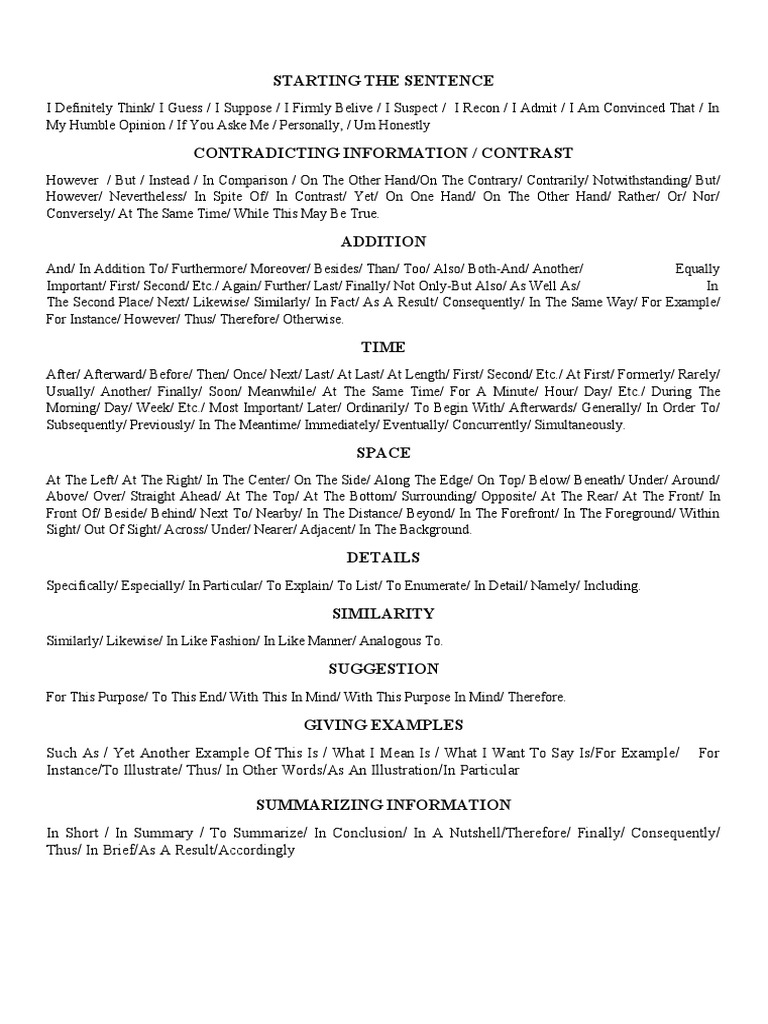 Sentence Starters For Ielts | PDF | Verb | Grammatical Tense