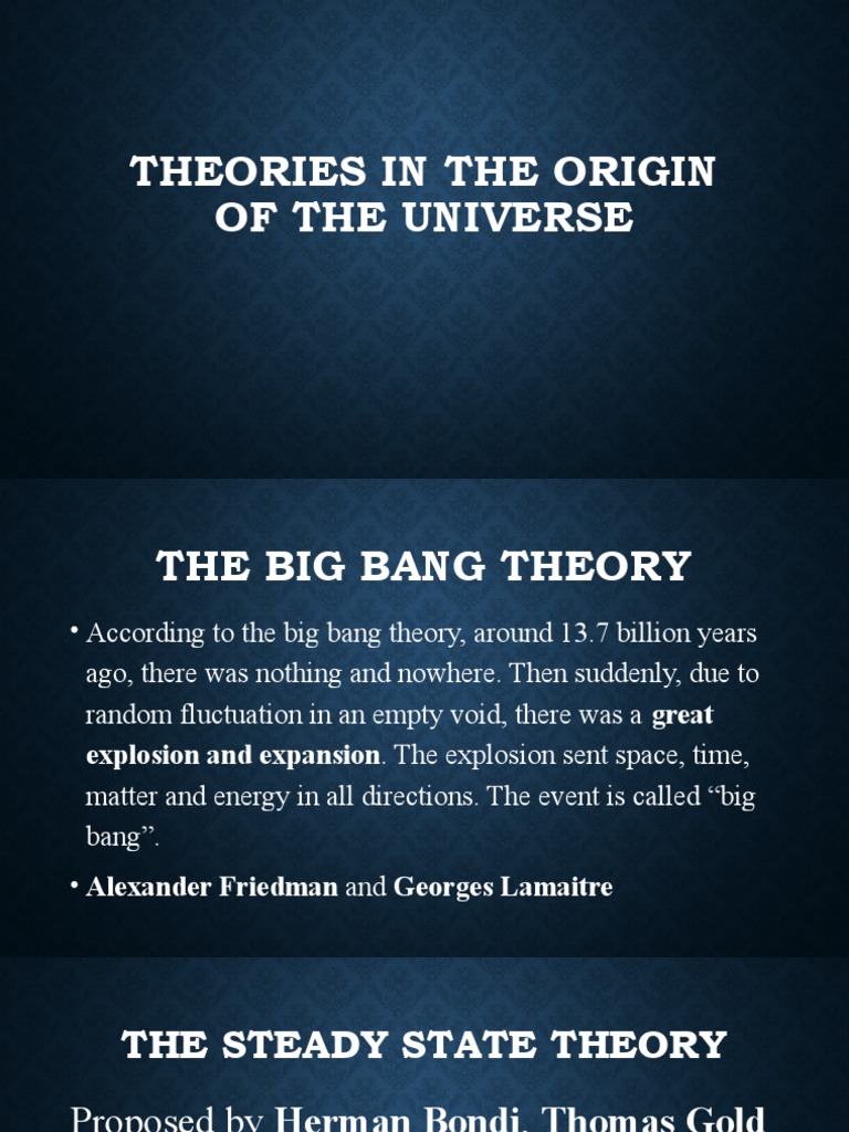 Theories in The Origin of The Universe | PDF