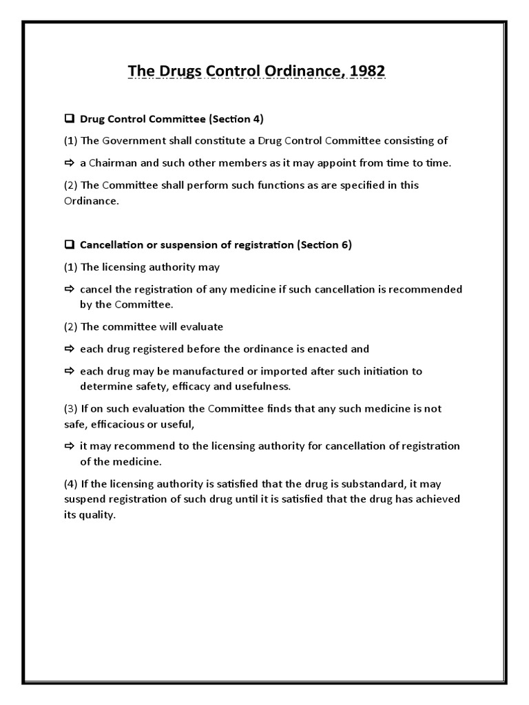 The Drugs Control Ordinance, 1982 | PDF | Controlled Substances Act ...