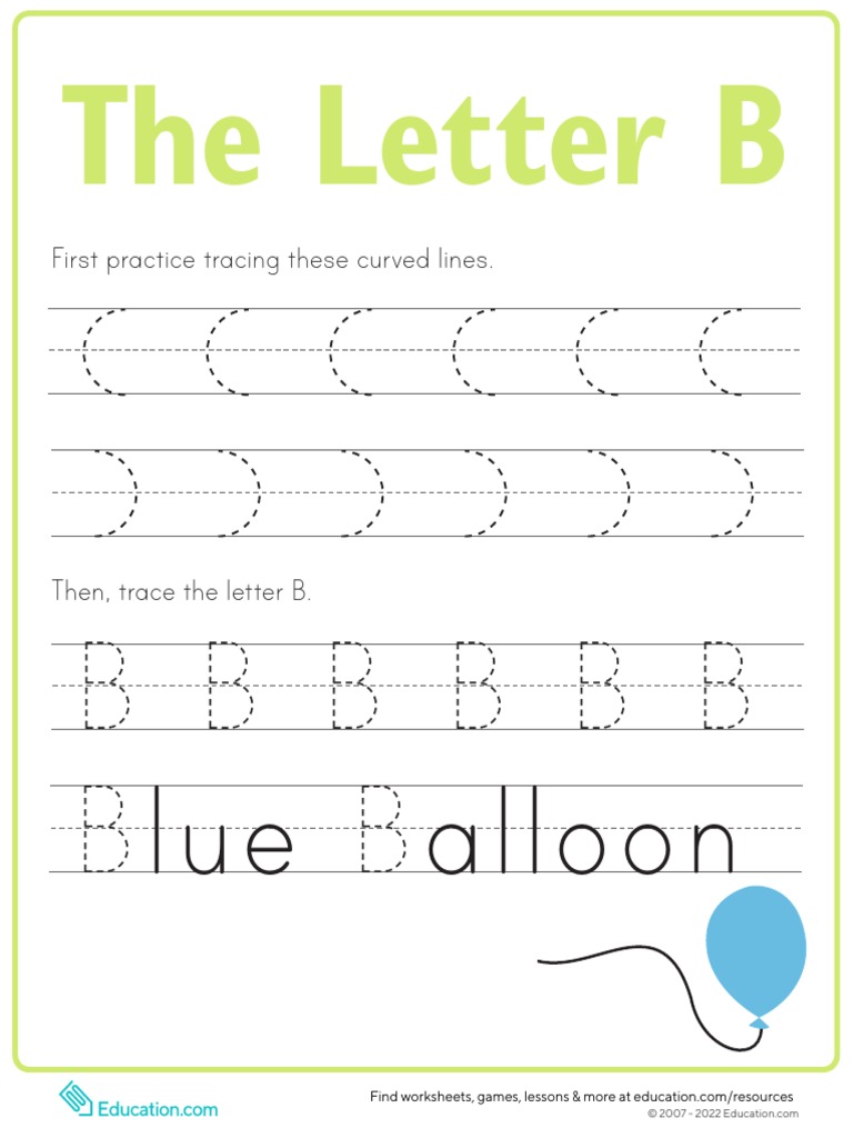 Practice Tracing B Prek | PDF