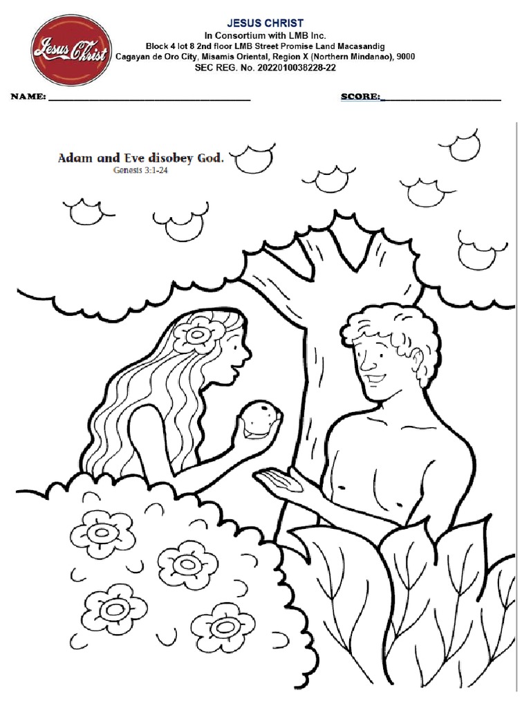 KC2 Adam and Eve Disobeyed God | PDF