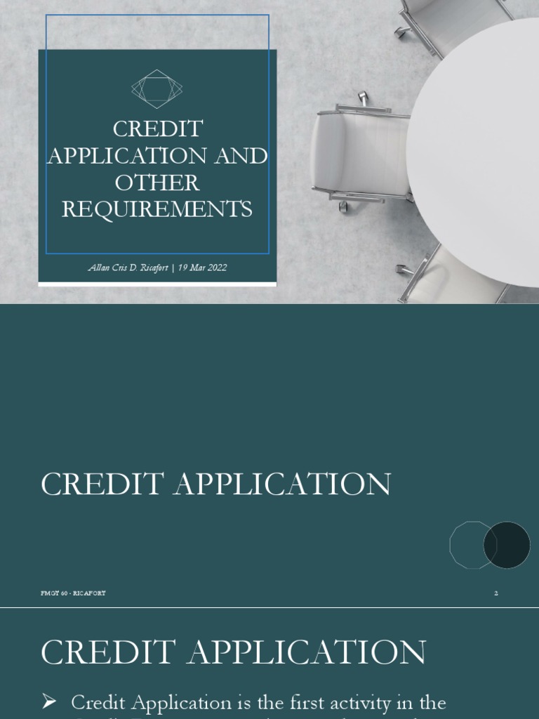 Module 3 - Credit Application and Other Requirements | PDF | Credit ...