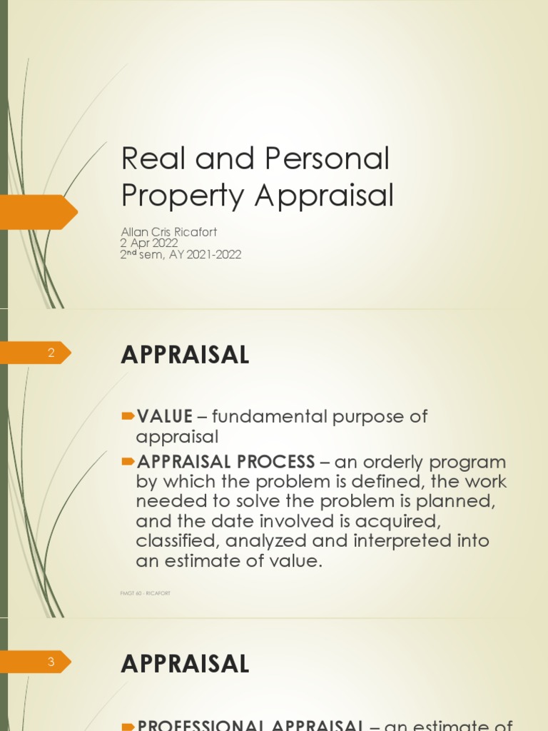 Module 5 - Real and Personal Property Appraisal | PDF | Real Estate ...