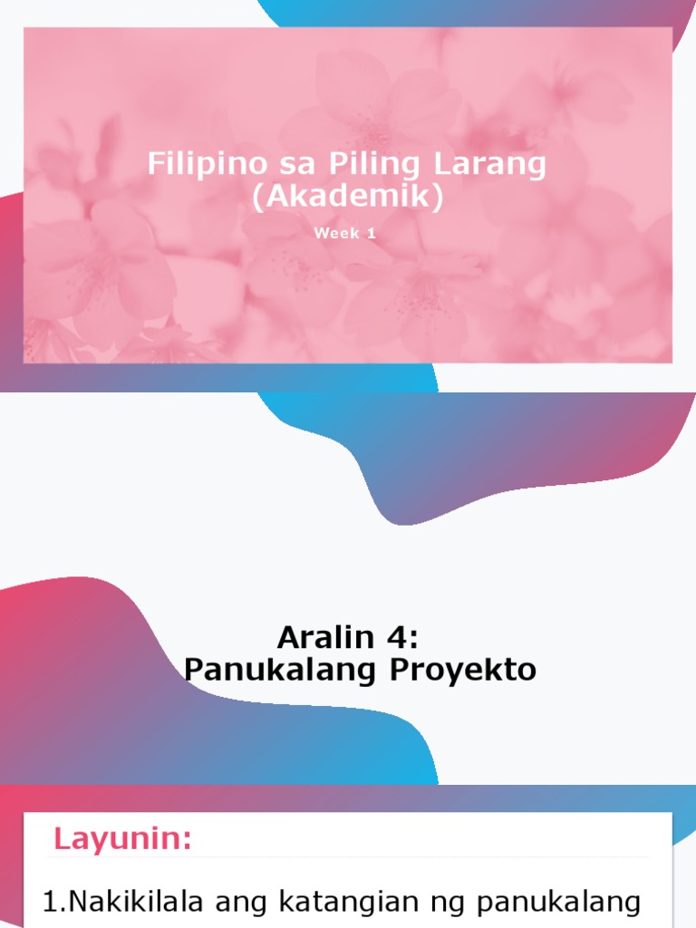 Filipino Sa Piling Larang Akademik Panukalang Proyekto | PDF