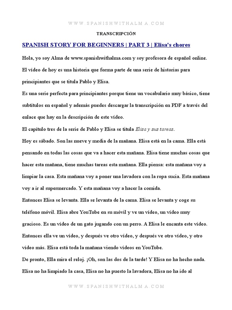Pablo y Elisa Transcript 3 | PDF | Artes del Lenguaje y Comunicación