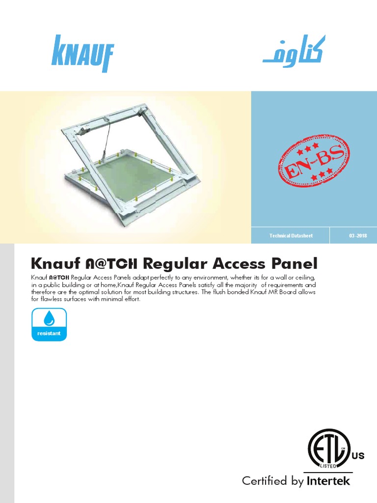 Knauf Regular Access Panel Datasheet | PDF | Drywall | Wall