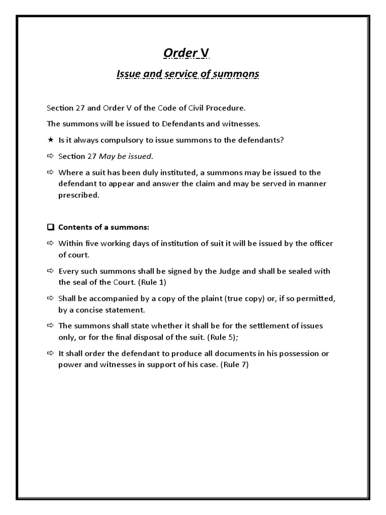 Issue and Service of Summons | PDF | Summons | Lawsuit