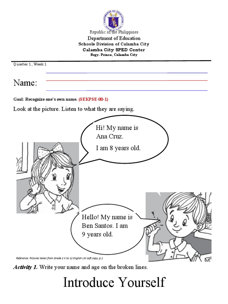 Worksheets in Level I Asd Week 1 2 | PDF