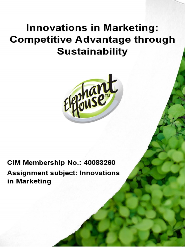 Innovations in Marketing: Competitive Advantage through Sustainability | PDF | Innovation ...