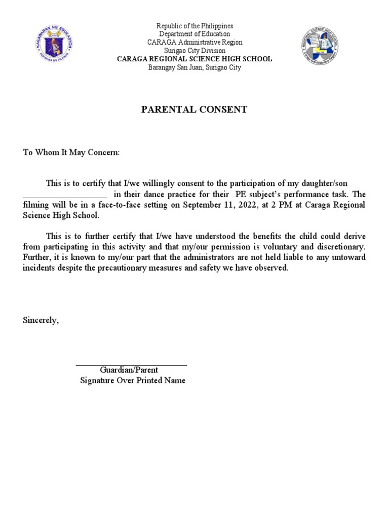 Parental Consent for Student Activities | PDF
