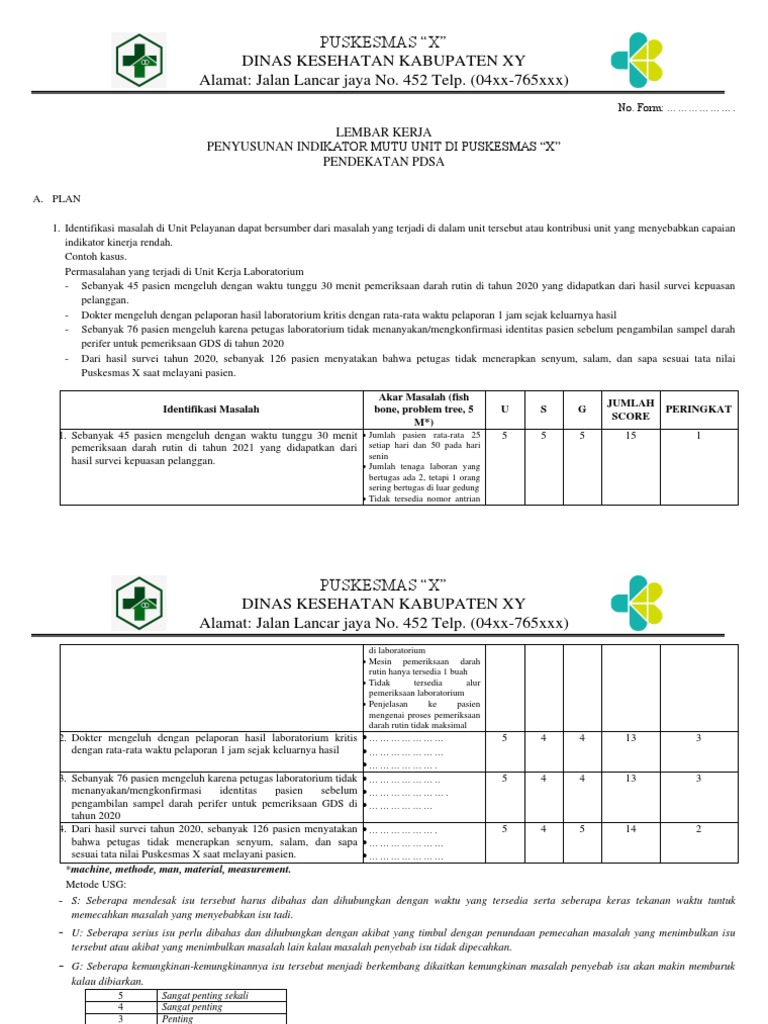Penetapan Indikator Mutu Dengan Pendekatan Pdsa | PDF