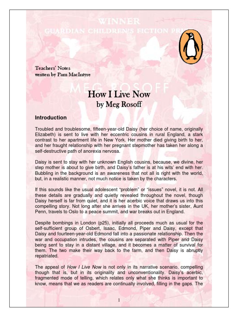 Teaching Notes on "How I Live Now" | PDF | Dystopia