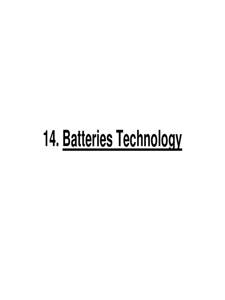 Battery Technology | PDF | Rechargeable Battery | Redox