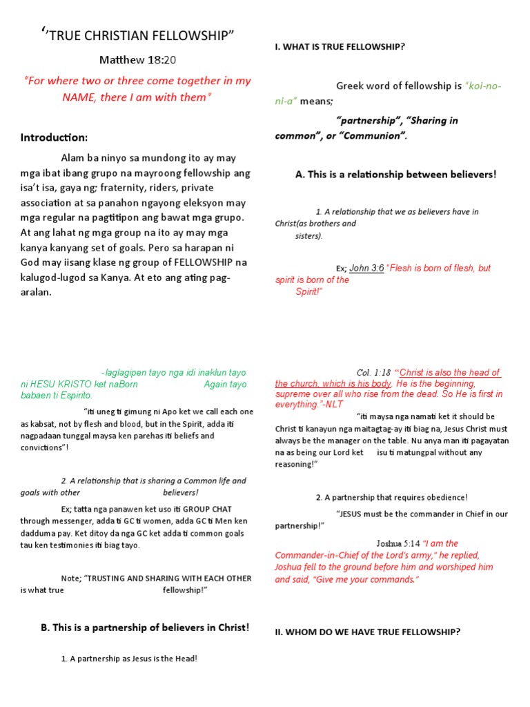 True Fellowship | PDF | Theology | Grammar