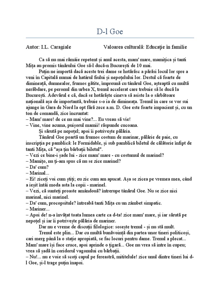 D-L Goe de I.L. Caragiale | PDF