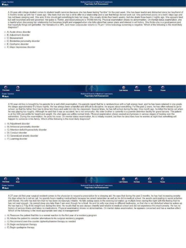 Psych NBME Form 1 | PDF