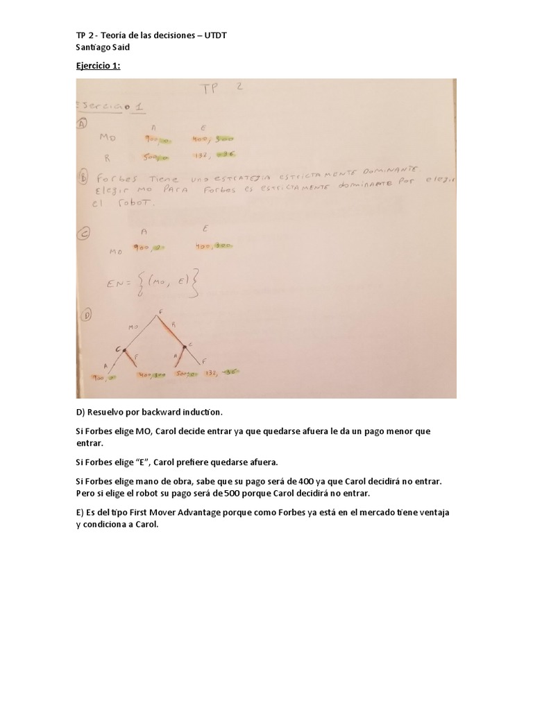 TP 2 Teoria de Las Decisiones Teoria de Juegos | PDF