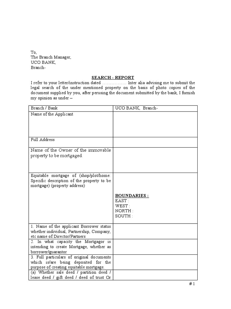 Search Report New Format Pdf Mortgage Law Security Interest