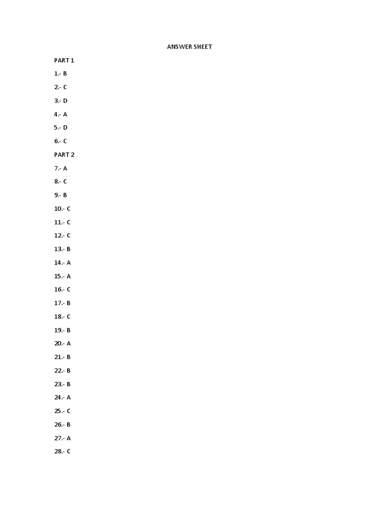 Answer Shee1 - Toeic Listening 2020 | PDF | Teaching Methods & Materials