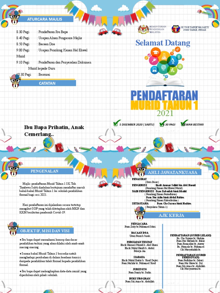 Buku Program Pendaftaran Tahun 1 SKTTS 2020 | PDF