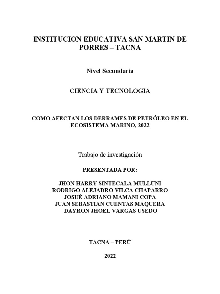 INFORME CIENTIFICO FINAL IEP SMP Borrador | PDF | Muestreo ...