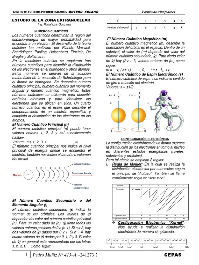 Estudio de La Zona Extranuclear | PDF | Mecánica cuántica | Orbital atómico