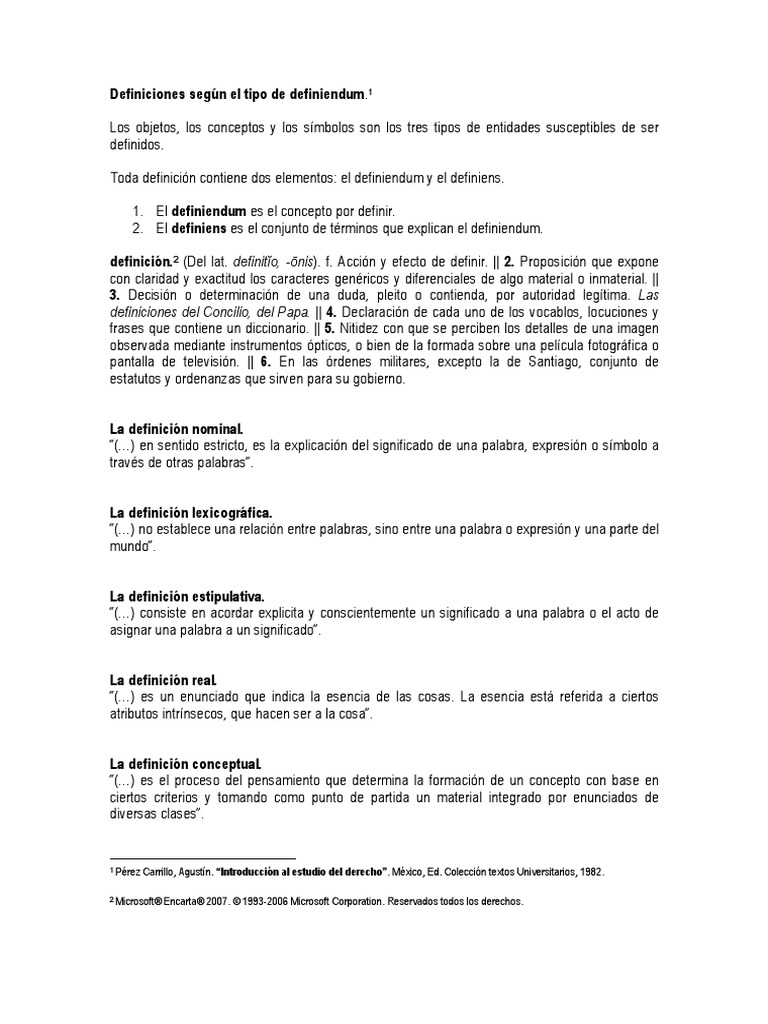 Definiciones Segun El Tipo de Definiendum | PDF