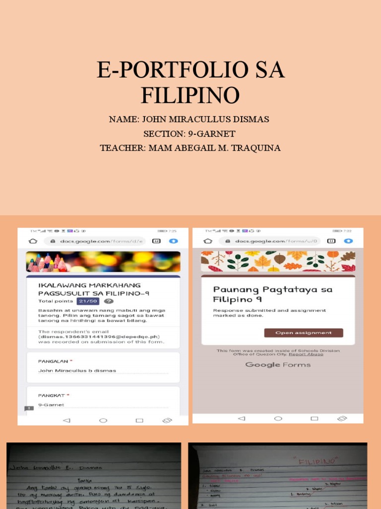 E-Portfolio Sa Filipino | PDF