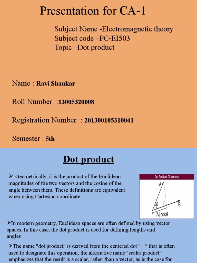 Presentation For CA-1 For Emt | PDF | Euclidean Vector | Matrix (Mathematics)