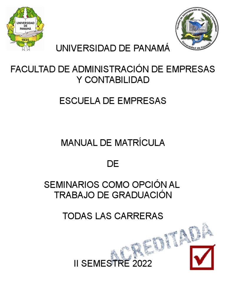 FAECO Manual Matricula 2sem 2022 Seminarios | PDF | Servicios ...